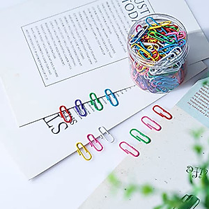 200 Paper Clips 28mm Colorful Paper Clips,Small Paper Clips Reusable Paper Clips for School, Office, Folders, Bookmarks, DIY Albums, Etc