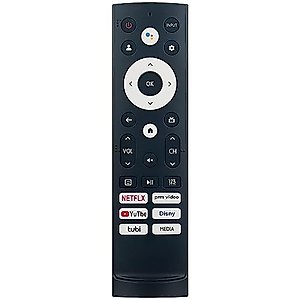 ERF3W90H Voice Command Remote Control Replacement compatible with Hisense 43 inch Class A6 Series LED 4K UHD Smart Google TV 43A65H 43A68H 43A6H 50A65H 50A68H 50A6H 50U6H 55A65H 55A68H 55A6H 55U65H