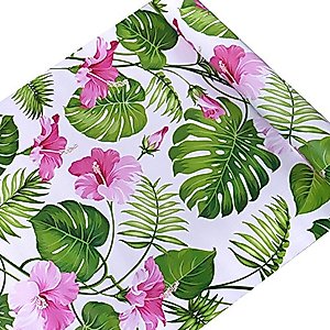 SimpleLife4U Hawaii Flower Style Furniture Paper Self-Adhesive Shelf Liner Makeup Jewelry Cabinet Decor 17.7 Inch By 9.8 Feet