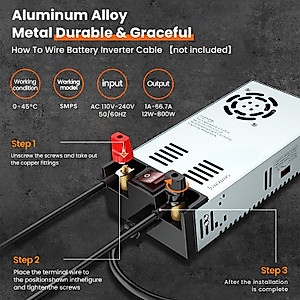 Denfix SMPS 110V AC to 12V DC Converter Power Supply Adapter Switch Transformer Max 50A 600W (with Switch)