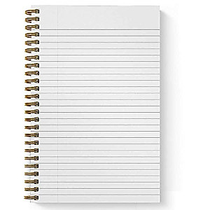 Softcover Boss Babe 5.5" x 8.5" Spiral Notebook/Journal, 120 College Ruled Pages, Durable Gloss Laminated Cover, Gold Wire-o Spiral. Made in the USA