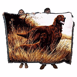 Pure Country Weavers Irish Setter Blanket by Robert May - Gift for Dog Lovers - Tapestry Throw Woven from Cotton - Made in The USA (72x54)