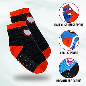 Spiderman Grip Socks, Socks for Toddler Boys, 10 Pack, Spider man Toddler Gripper Socks, Amazing Spiderman Variety Pack 4-5T