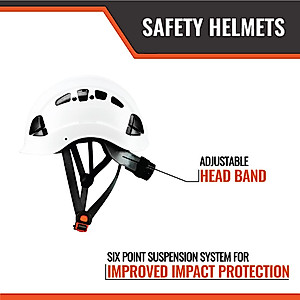 Malta Dynamics Fall Protection Safety Helmet for Construction, with Air Vents and Adjustable Head Band, Lightweight Work Helmet for Safety and Protection
