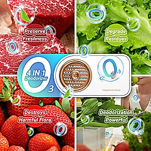 Mini USB Fridge Deodorizer, Portable Rechargeable Refrigerator Deodorizer, Odor Eliminator Reusable Deodorizer for Home, Freezer, Car, Closet, Wardrobe, Shoe Beats Baking Soda, Charcoal Bags