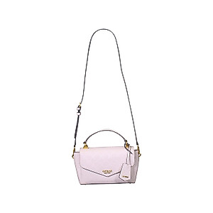 GUESS womens Zanelle Top Handle Flap, White Logo, one size US
