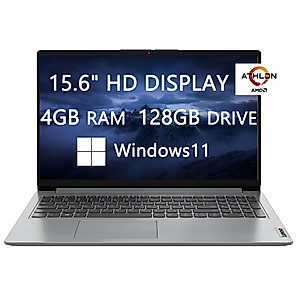 Lenovo 2023 Newest Upgraded Laptops for College Student & Business, 15.6 inch HD Computer, AMD Athlon Silver 7120U Quad-Core, 4GB RAM, 128GB SSD, Fast Charge, Webcam, Windows 11, LIONEYE HDMI Cable
