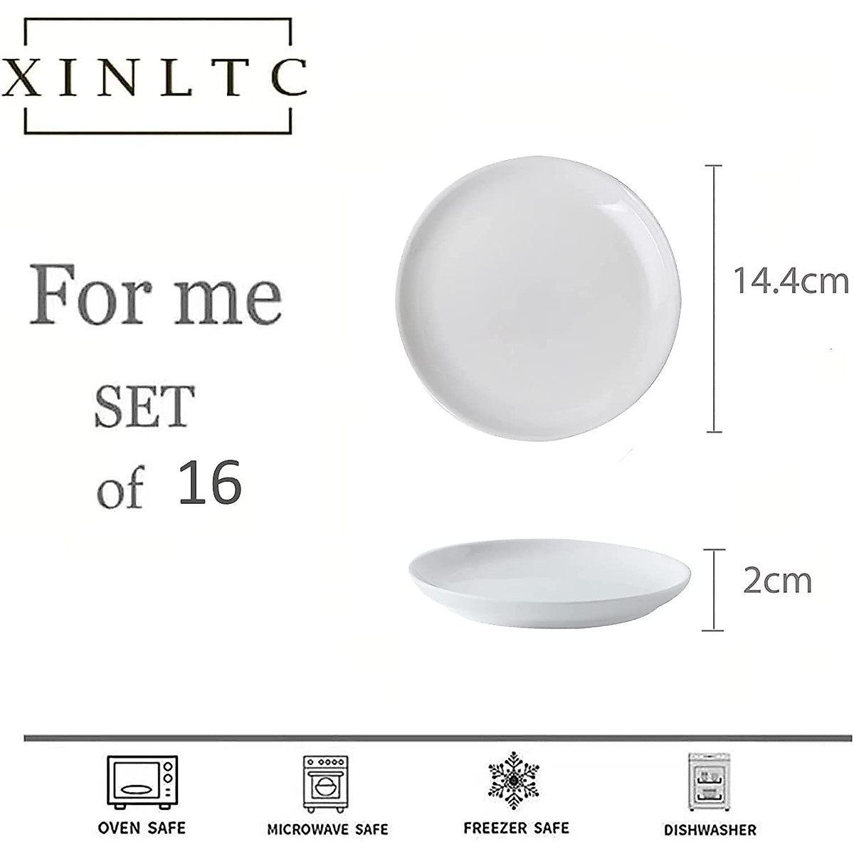 XINLTC Square Appetizer Plate, Set of 10, White 7 inch Ceramic Dessert Plates Serving Plates, Small Dinner Plates for Cake Snacks Side Dish, Scratch Resistant, Microwave, Oven, and Dishwasher Safe