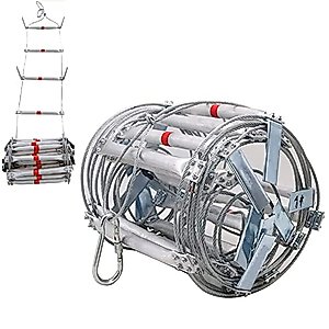 FGQCBBYC Emergency Fire Escape Ladder 2-6 Storey, Flame Resistant Rope Ladder Portable Aluminum Alloy Soft Ladder, Fire Ladder for Indoor or Outdoor Play Set,Tree House, Playground,26FT/8M