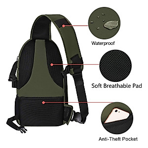 MOSISO Camera Sling Bag, DSLR/SLR/Mirrorless Camera Case Shockproof Photography Camera Backpack with Tripod Holder & Removable Modular Inserts Compatible with Canon/Nikon/Sony/Fuji, Army Green