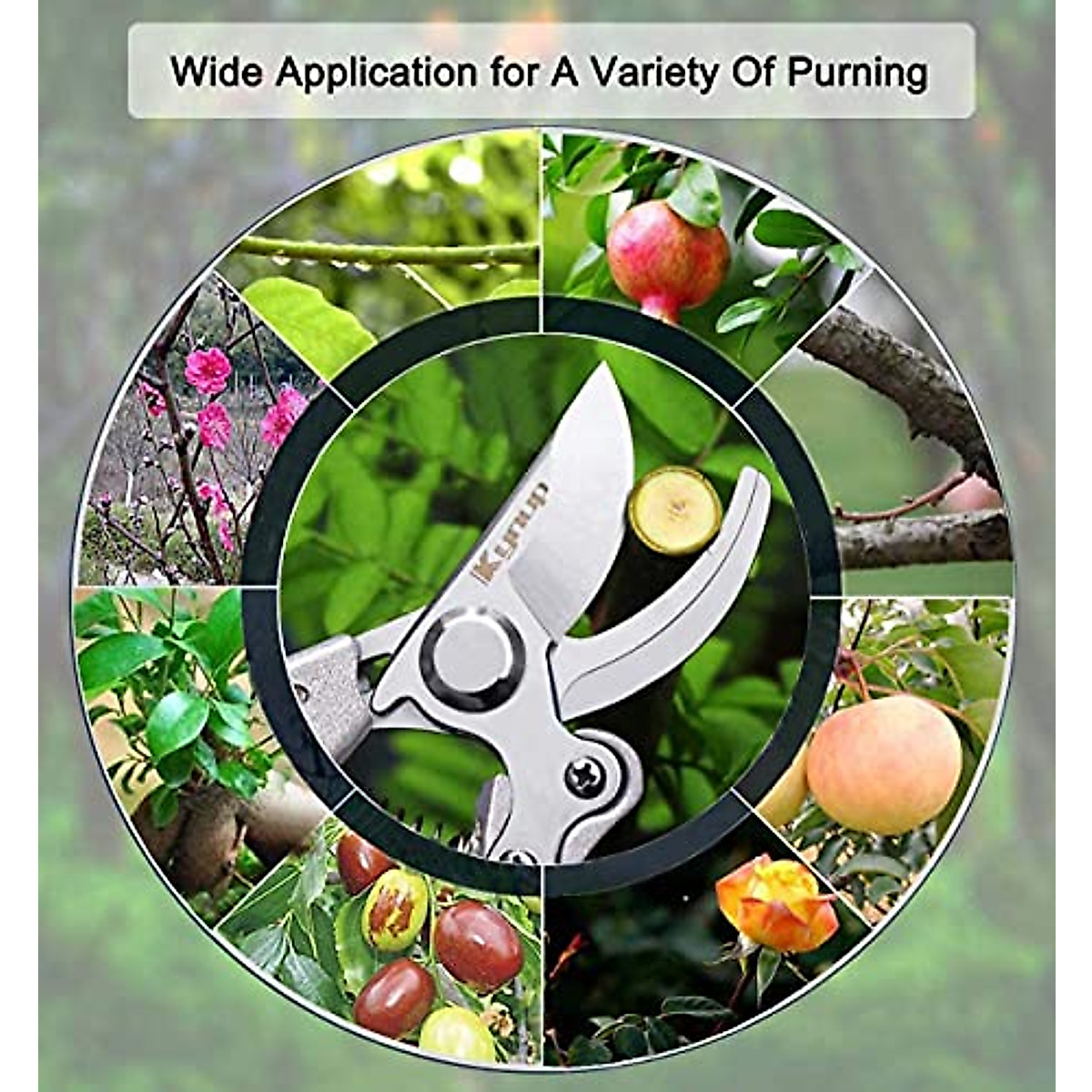 Kynup Pruning Shears for Gardening, Gardening Shears Heavy Duty, Cutting Shears Garden,Hedge Clippers, Rose Pruning Shears, Hand Clippers Gardening (Red Black)