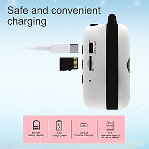 ADBEN Portable Children Instant Thermal Print Camera 2.4 Inch Screen 1080P Digital Camera Photo Selfie 1080P FHD Video Thermal Inkless Printing 3 Rolls White Print Paper Learning Toy Birthday Gift for