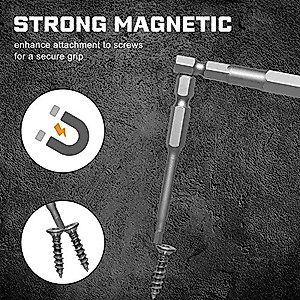 InPower Hex Head Allen Wrench Drill Bit Set 20PC (10pc Metric & 10pc SAE), S2 Steel Magnetic Screwdriver Bit Set, 3" Long Hex Bit Set with Storage Box.…