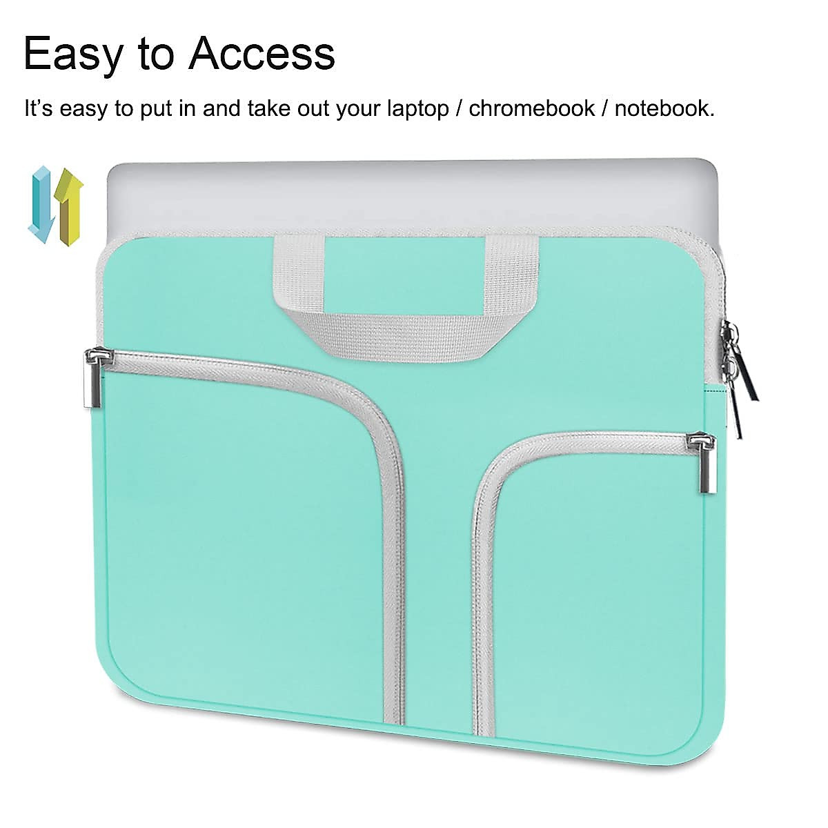 HESTECH 10 Inch Laptop Case with Handle,Tablet Sleeve Case Protective Cover Carrying Bag for Chromebook Duet 10.1"/11Inch IPad Air M2/9.7 10.5 11 Inch IPad Pro/Samsung Galaxy Tab 10.1 S6 Lite,Green