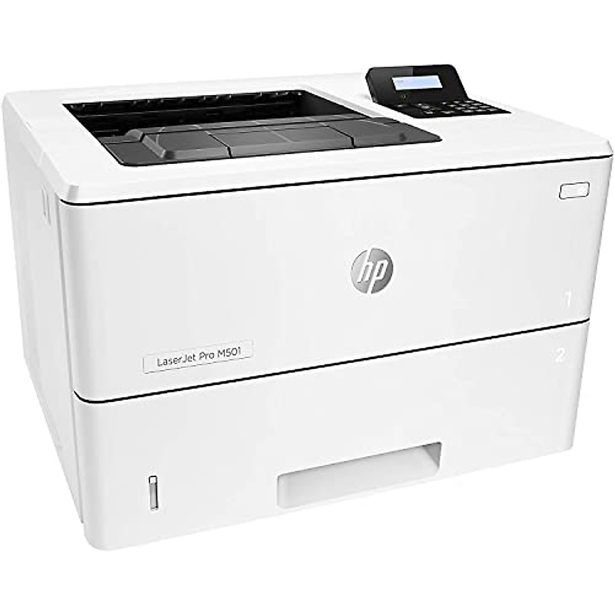 HP Laserjet Pro M501dn Monochrome Laserjet Printer, Automatic 2-Sided Printing, 2-line LCD Display, 650-Sheet, 45 ppm, Built-in Ethernet and USB, Auto-On/Auto-Off, Bundle with JAWFOAL Printer Cable
