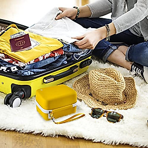 Case Compatible with PVO/ for Meer YG 300 1080P HD Outdoor Movie Mini Projectors, Portable LED Pico Video Projector Hard Travel Carrying Small Bags(Box Only)-Yellow