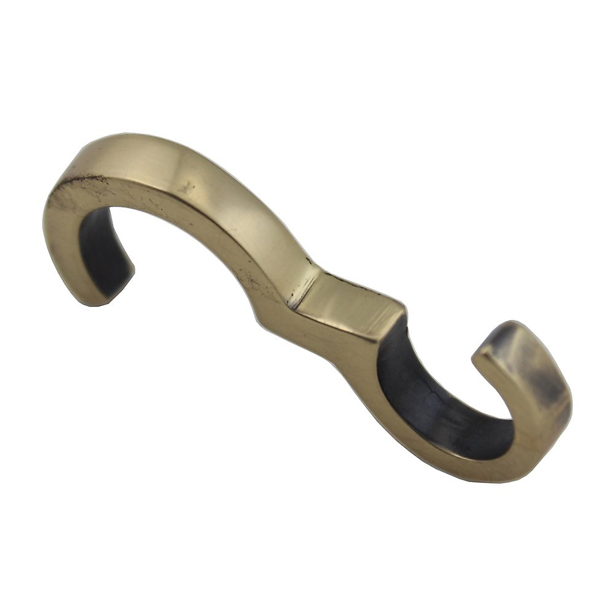 Thin Profile Antique Brass Picture Rail Hook