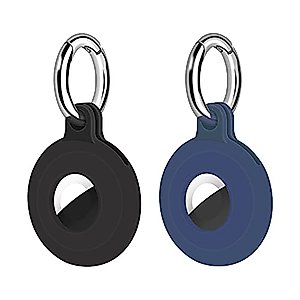 Airtag Holder for Apple Air Tag, 4 Pack AirTag Case Airtag Keychain Compatible with Apple Airtags, Waterproof and Anti-Scratch Silicone Protective Cover Case for Dog Collar, Keys, Wallet, Luggage