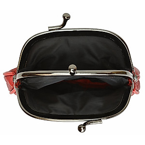 Genuine Leather Small Change Purse with Clasp Closure (Yellow)