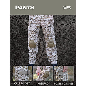 Military Uniform for Men - Camo Long Sleeve Shirt Men & G3 Combat Pants with Knee Pads - Combat Camouflage Tactical Suit - Fishing, Hunting, Shooting, Paintball, Airsoft Clothes 1/4 Zip (X-Large)