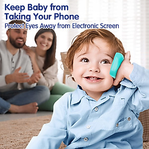 Toys for 1 Year Old Boy Toys, 15 Functions Phone Baby Toys 6-12 Months, Baby Cell Phone Toy 12-18 Months, Learning Toys for Toddlers 1-3, Easter Basket Stuffers - Cyan