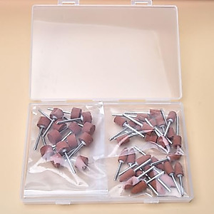Sanding Bits for Dremel Rotary Tool, 42 Pcs Aluminium Oxide Stone Grinding Wheel Head Sanding Drill Bit with 1/8Inch Shank for Grinding Stone Jade Mold Metal