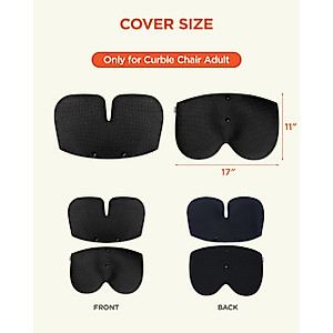 curble Grand Cover, Detachable Cover for Adult Chair, Ergonomic Chair Back Support and Lumbar Support (Black)