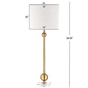 JONATHAN Y JYL2010A-SET2 Set of 2 Table Lamps Hollis 34" Metal LED Table Lamp Modern Contemporary Glam Bedside Desk Nightstand Lamp for Bedroom Living Room Office College Bookcase, Brass