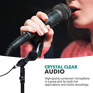 Movo HV-M5 Dynamic Cardioid Vocal Microphone with Internal Shockmount and Windscreen - XLR Compatible Dynamic Microphone with 6.35mm Adapter - Professional Microphone for Singing and Recording