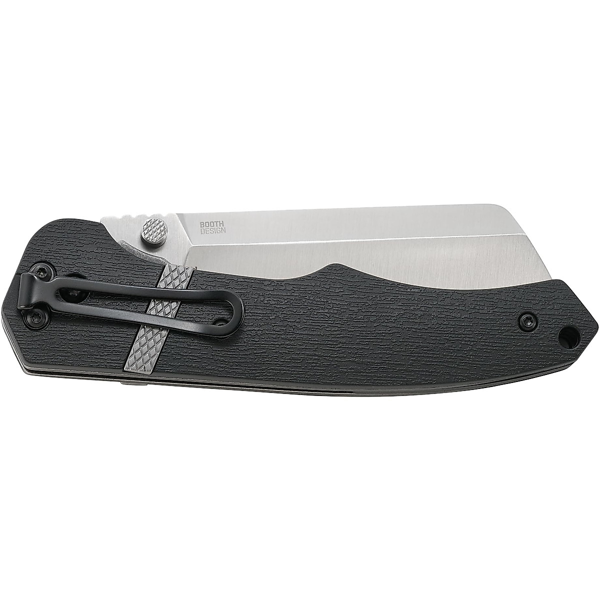 CRKT Ripsnort II EDC Folding Pocket Knife: Everyday Carry, Heavy Cleaver Style Blade, Thumb Stud Open, Liner Lock, Nylon Handle with Stainless Inlay, Deep Carry Pocket Clip 7270