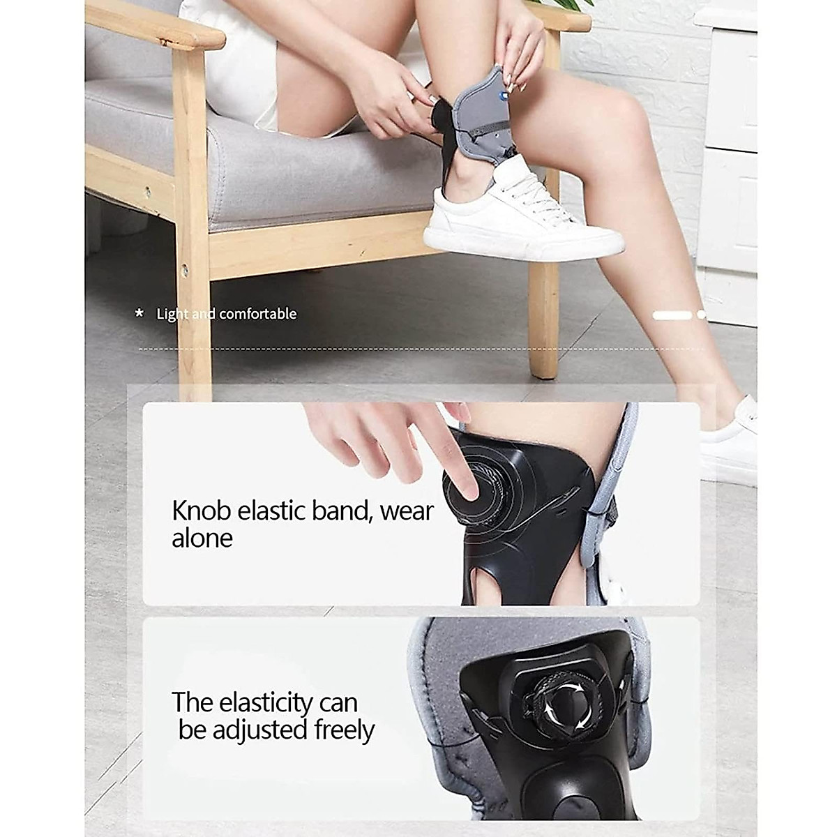 Plantar Fasciitis Relief Night Splint Adjustable Foot Brace Wrap Arch Foot Pain Achilles Tendonitis Support Fits Left or Right Women and Men,Right-40-44