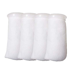 4 Pack - 4 Inch Ring Filter Socks 200 Micron - Aquarium Felt Filter Bags -4 Inch Ring By 9.5 Inch Long [Short Version] - Fits Eshopps and Aqueon