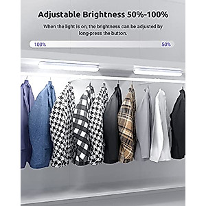 Pluralla Closet Light, 59 LED Under Cabinet Rechargeable Light with Motion Sensor, Magnetic Wireless Light Fixtures, Dimmable Light Under Counter Night Light for Kitchen/Wardrobe/Stairway