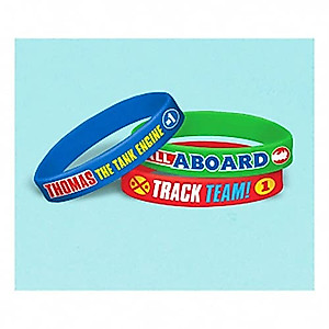 amscan Thomas All Aboard Rubber Bracelets, Party Favor