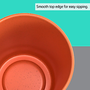 Unbreakable 12 Ounce Wheat Straw Cups, 8 Pieces Stackable Water Drinking Cup, Light Weight Water Tumblers for Soda, Tea, Beer, Iced Coffee, BPA Free Dishwasher Microwave Safe Smoothies Cups