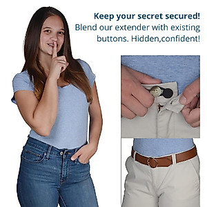 Flexible Button Waist Extenders for Pants (6-Pack Black) Men and Women’s Pants, Shorts, Skirts - Jean Extender Button by Comfy Clothiers