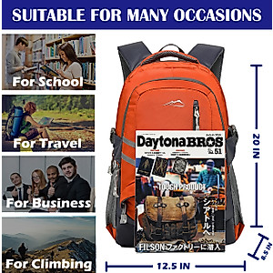 Backpack Bookbag for College Laptop Travel, Fit Laptop Up to 15.6 inch Multi Compartment with USB Charging Port Anti theft, Gift for Men Women (Orange)