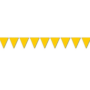 Beistle Triangular Indoor Outdoor Party Pennant Banner, 11" x 12', Golden-Yellow