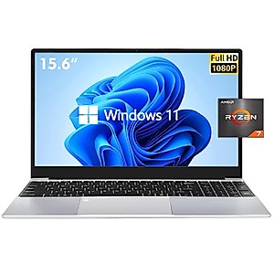 VGKE [Windows 11 Home] M15 Laptop AMD Ryzen 7 3700U RX Vega 10 Graphics 16GB DDR4 256GB SSD Backlit Keyboard, WiFi, BT4.2 (Silver)