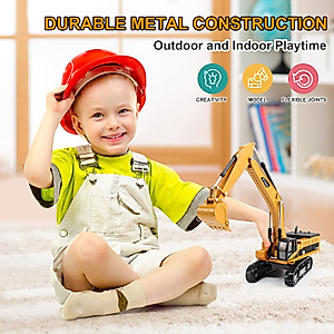 HAPYAD 1/50 Diecast Metal Excavator Toy for Kids, Construction Truck Vehicle Car Toy for Boys and Girls