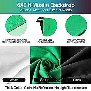 EMART 8.5 x 10 ft Backdrop Support System, Photography Video Studio Lighting Kit Umbrella Softbox Set Continuous Lighting for Photo Studio Product, Portrait and Video Shooting Photography