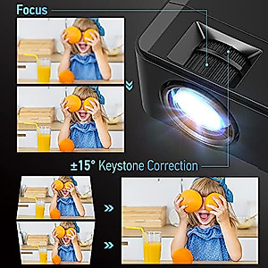 WiFi Mini Projector, DBPOWER 8000L HD Video Projector with Carrying Case&Zoom, 1080P and iOS/Android Sync Screen Supported, Portable Home Movie Projector Compatible w/Smart Phone/Laptop/PC/DVD/TV