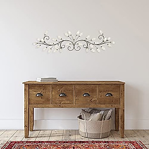 Stratton Home Decor S07736 Brushed Pearl Over The Door Wall Decor, 51.00 W x 1.00 D x 15.00 H, White