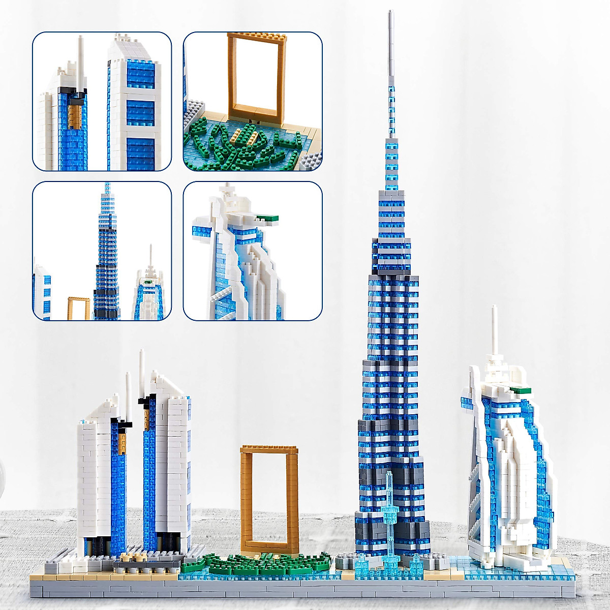 DOLBLOCK Architecture Dubai Skyline Collectible Model Building Kit Micro Mini Blocks Sets for Adults Toy Present Model Kit for Kids, 2545 Pieces
