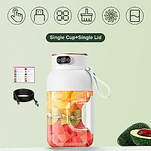 Ovidian Juicer Cup, The Ovidian Portable Juicer, 2024 New Multifunctional Portable Juicer Cup with Digital Display, Portable Smoothie Blender on the Go for Shakes, Smoothies (B, Single Cup+Single Lid)