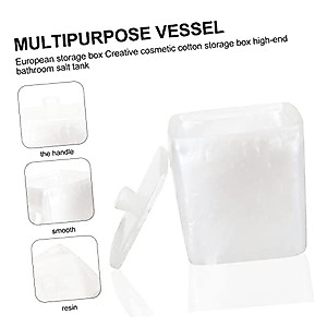 Zerodeko 2pcs Cotton Swab Box Cotton Round Holder Cotton Swabs for Makeup Round Container with Lid Storage Canister Desktop Cosmetics Box Cotton Swab Holder Toothpick Organizer Resin