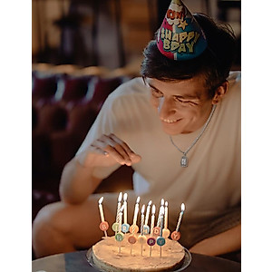 Initial A-Z Letter Pendant Necklace for Men Women Sterling Silver Plated Letter Necklaces for Men 3mm Cuban Chain Necklace 20 Inches (S)