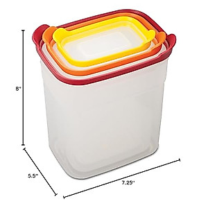 Joseph Joseph Nest Storage Tall Plastic Food Storage Containers Set with Lids Airtight Microwave Safe, 6-Piece