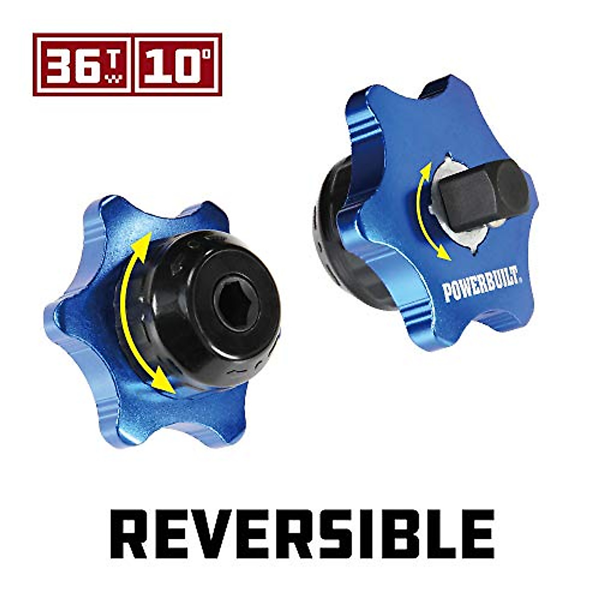 Powerbuilt 3/8 Inch Drive Palm Ratchet Handle, Finger Ratchet, Stubby Thumb Ratchet 2-in-1 for Tight Spaces - 941264