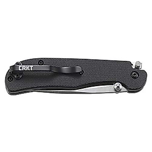 CRKT Offbeat II EDC Folding Pocket Knife: Everyday Carry, Satin Blade, Crawford Lockback Safety, Nylon Handle, Reversible Pocket Clip 7760